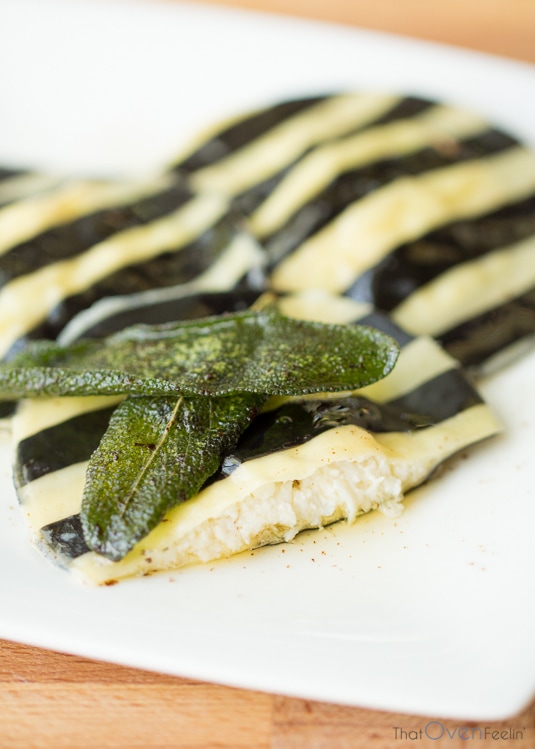 Striped Crab Ravioli with a Sage Butter Sauce - That Oven Feelin