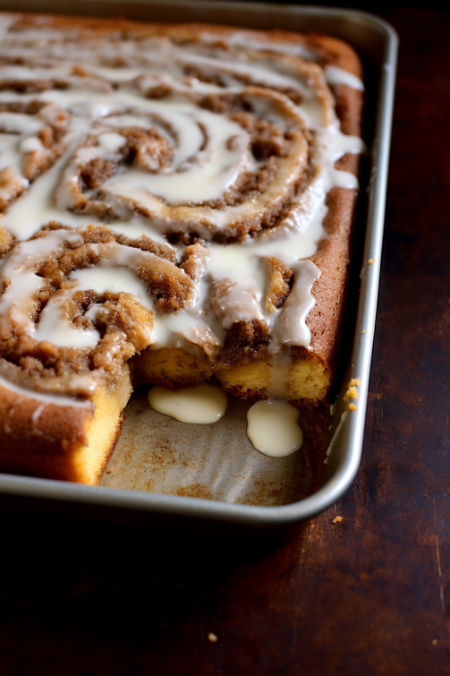 Cinnabon Cinnamon Roll Cake - That Oven Feelin