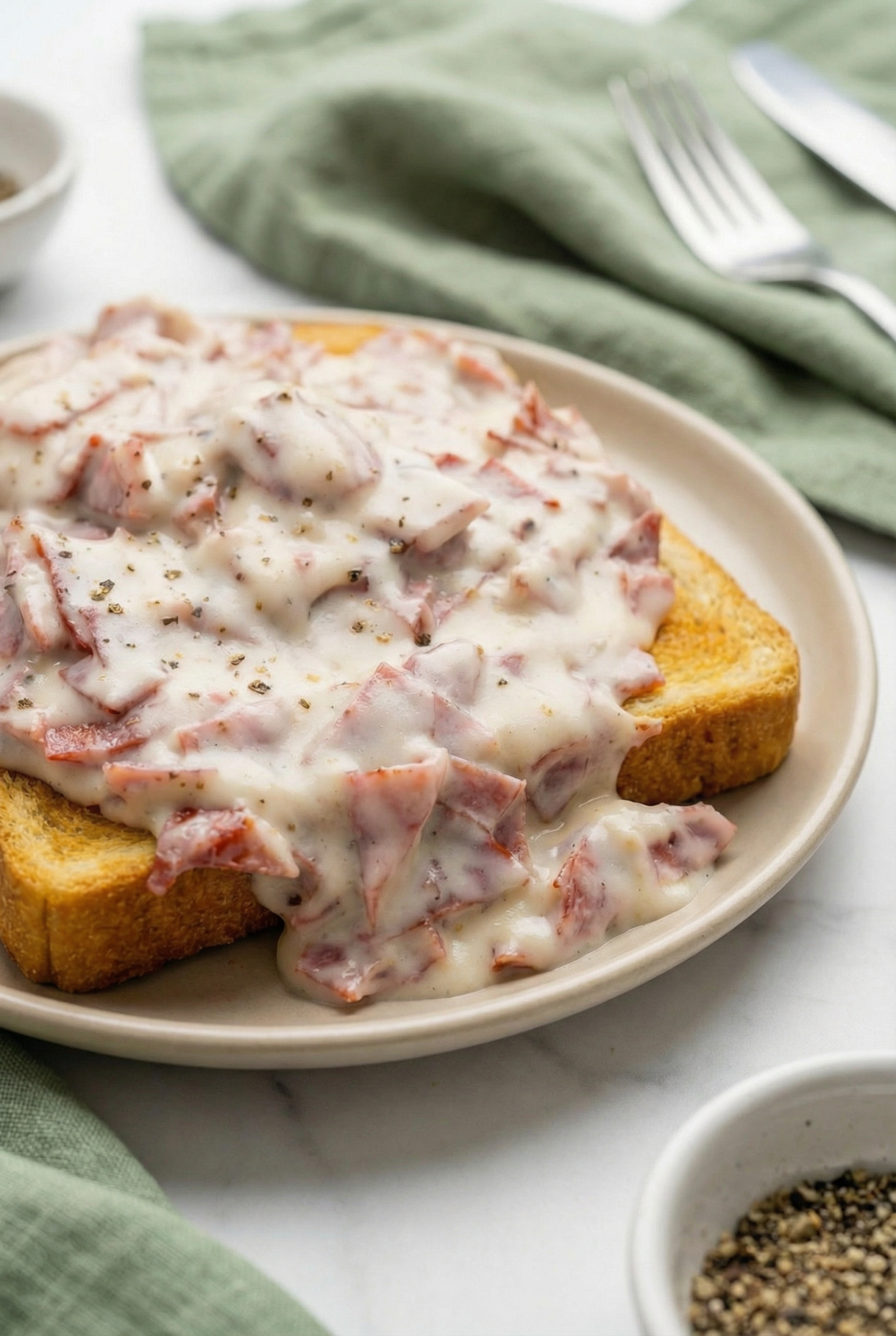 Creamed Chipped Beef on Toast - That Oven Feelin