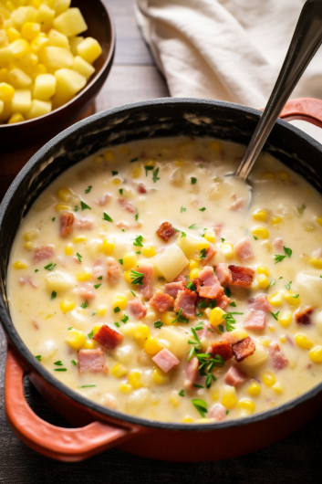 Easy Ham and Corn Chowder - That Oven Feelin