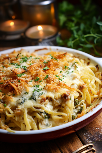 Monterey Chicken Spaghetti Casserole - That Oven Feelin