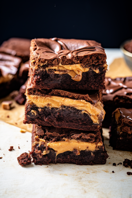 Peanut Butter Stuffed Brownies - That Oven Feelin