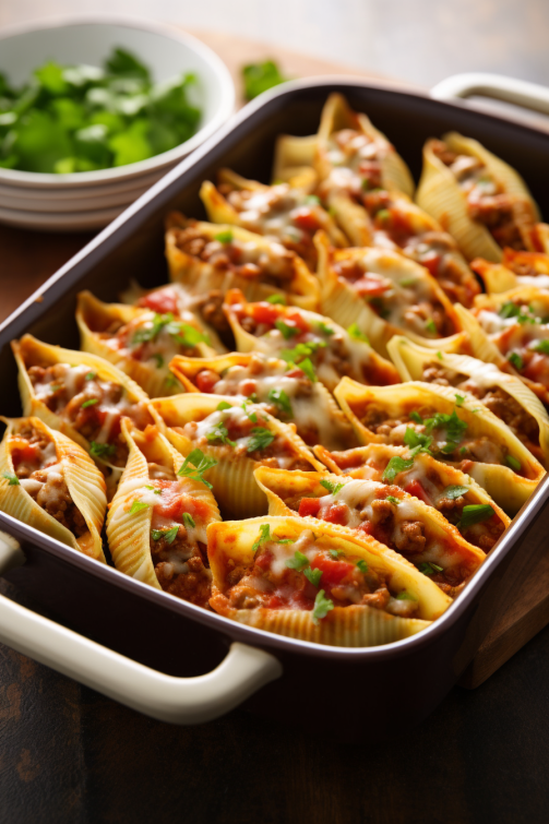 TACO PASTA SHELLS - That Oven Feelin