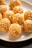 Caramel Marshmallow Rice Krispie Balls - That Oven Feelin