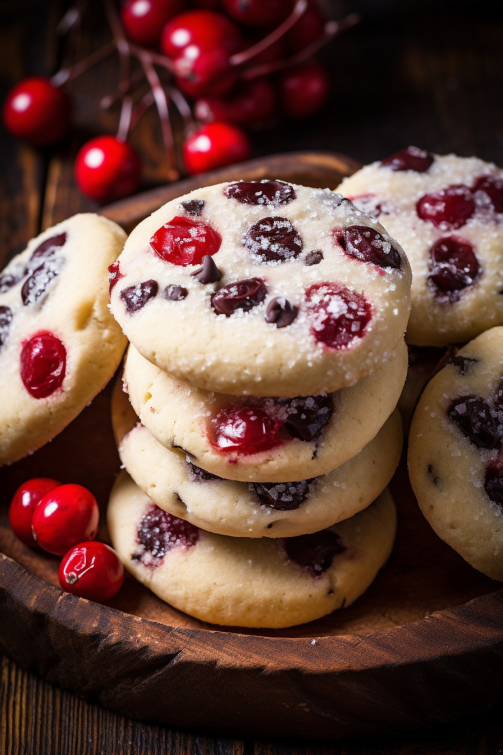 Christmas Maraschino Cherry Shortbread Cookies - That Oven Feelin