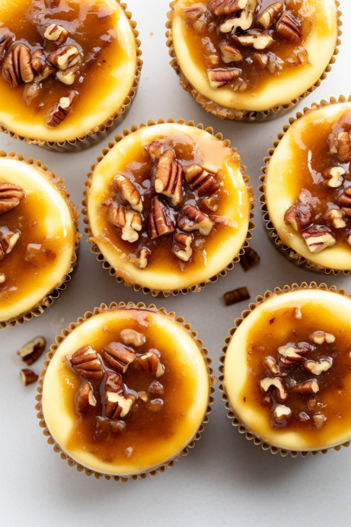 Mini Pecan Pie Cheesecakes - That Oven Feelin