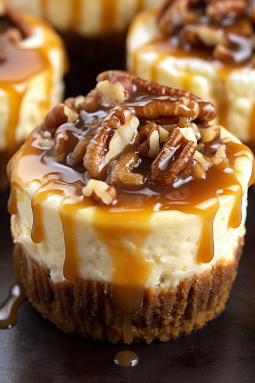 Mini Pecan Pie Cheesecakes - That Oven Feelin