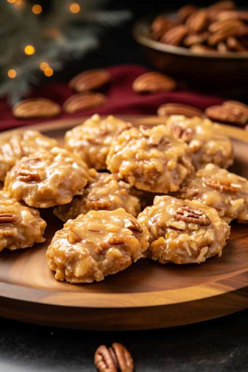 No-Bake Coconut Pecan Praline Cookies - That Oven Feelin
