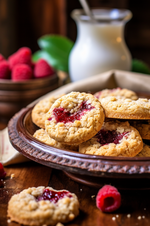 Raspberry Crumble Cookies - That Oven Feelin