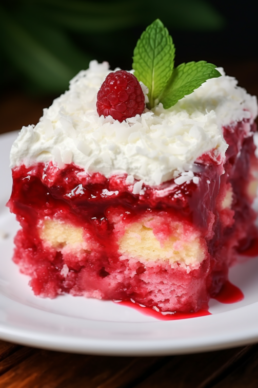 Raspberry Zinger Poke Cake - That Oven Feelin