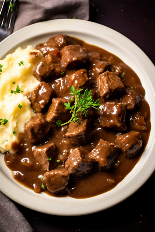 Beef Tips and Gravy - That Oven Feelin