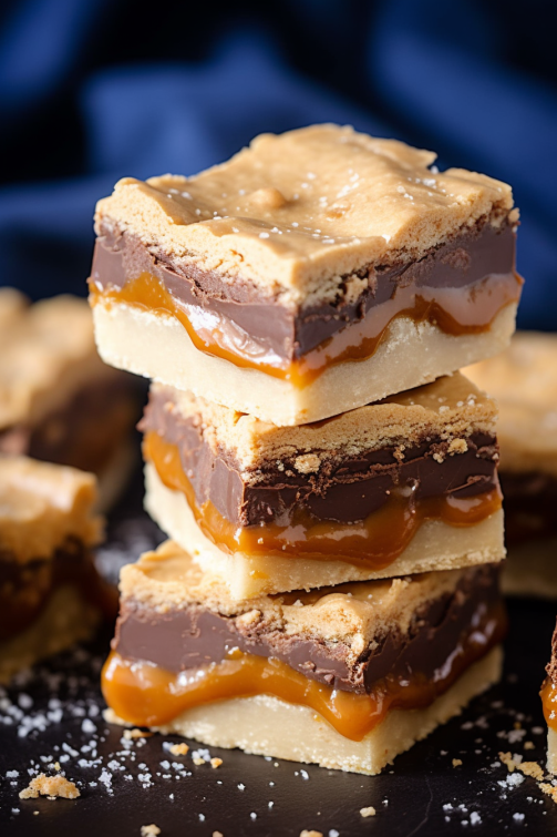Chocolate Caramel Shortbread Bars - That Oven Feelin