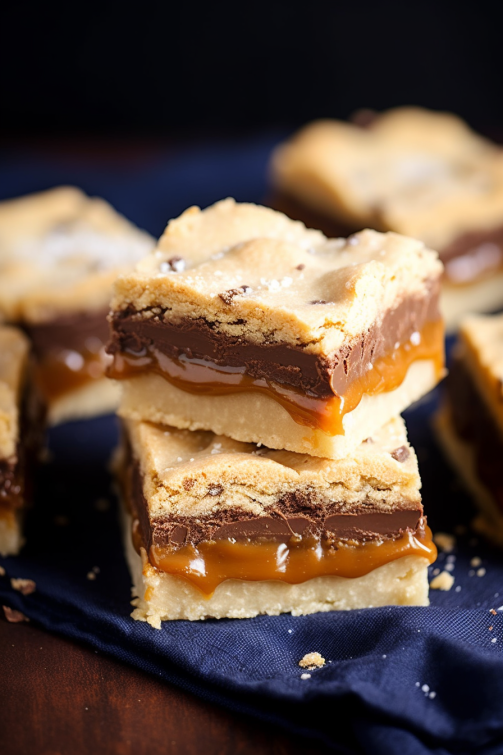 Chocolate Caramel Shortbread Bars - That Oven Feelin