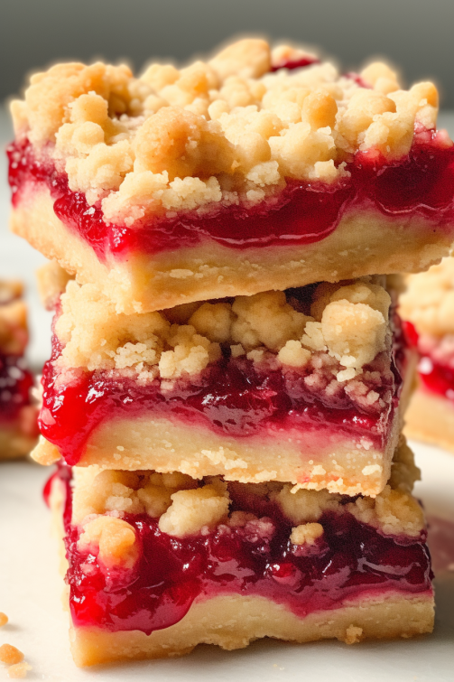 Five Ingredient Raspberry Shortbread Bars - That Oven Feelin
