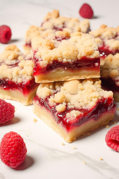 Five Ingredient Raspberry Shortbread Bars - That Oven Feelin