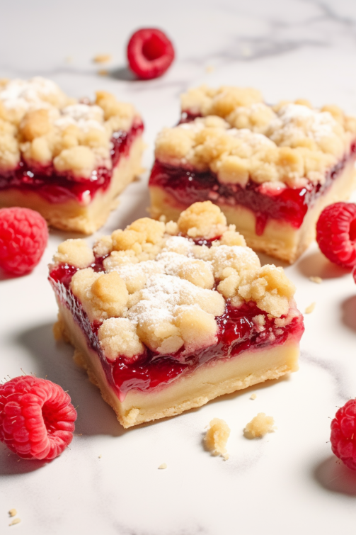Five Ingredient Raspberry Shortbread Bars - That Oven Feelin