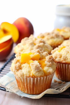 Peach Cobbler Muffins - That Oven Feelin