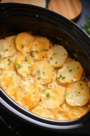 Slow Cooker Scalloped Potatoes - That Oven Feelin
