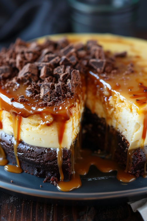Caramel Brownie Cheesecake - That Oven Feelin