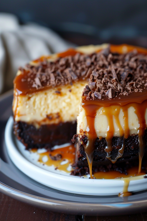 Caramel Brownie Cheesecake - That Oven Feelin