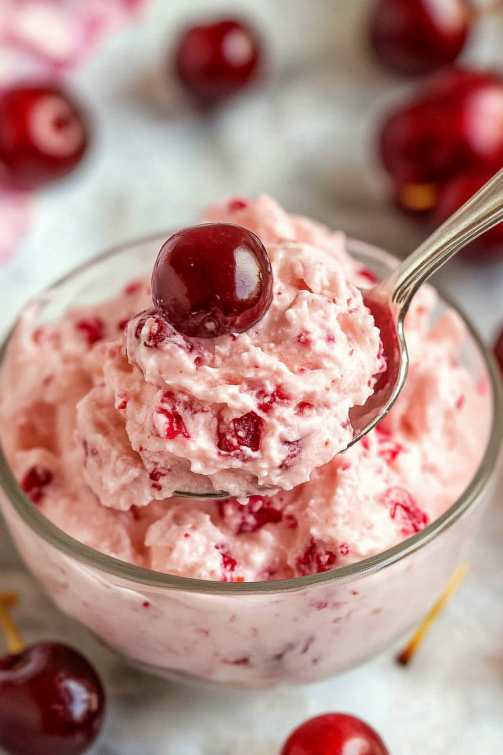 Cherry Cheesecake Fluff Recipe - That Oven Feelin