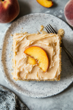 Peach Cake With Brown Sugar Frosting - That Oven Feelin