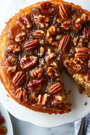 Pecan Upside Down Cake - That Oven Feelin