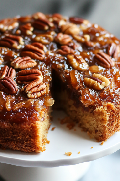 Pecan Upside Down Cake - That Oven Feelin