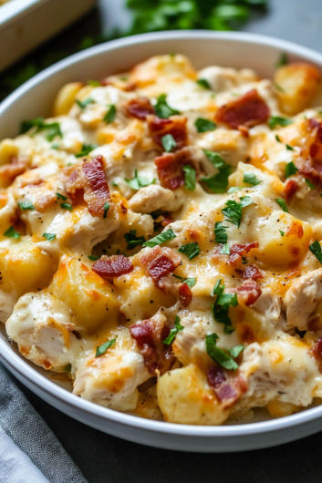 Chicken Bacon Ranch Casserole With Potatoes - That Oven Feelin