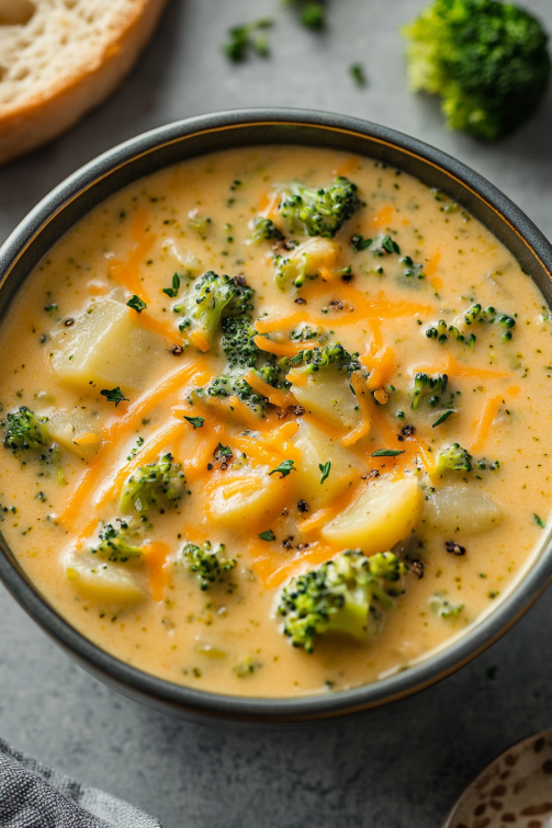 Crockpot Potato Broccoli Cheddar Soup - That Oven Feelin