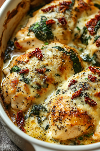 Baked Tuscan Chicken Casserole - That Oven Feelin