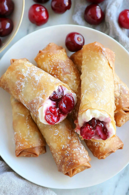 Cherry Cheesecake Egg Rolls - That Oven Feelin