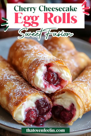 Cherry Cheesecake Egg Rolls - That Oven Feelin