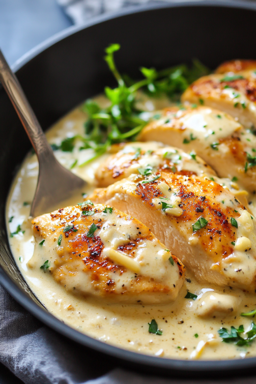 Creamy Garlic Chicken - That Oven Feelin