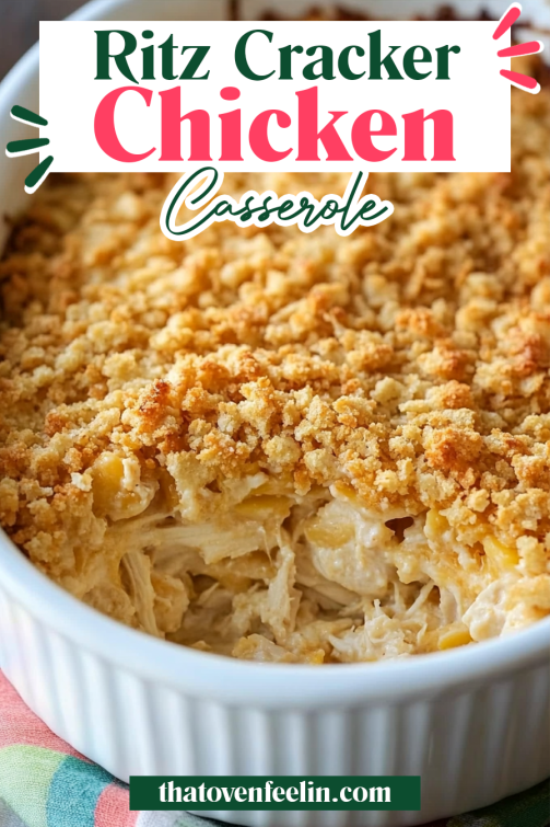 Ritz Cracker Chicken Casserole - That Oven Feelin