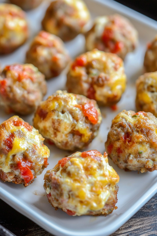 Rotel Cream Cheese Sausage Balls - That Oven Feelin