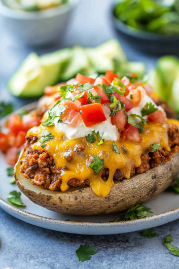 Taco Stuffed Baked Potatoes - That Oven Feelin