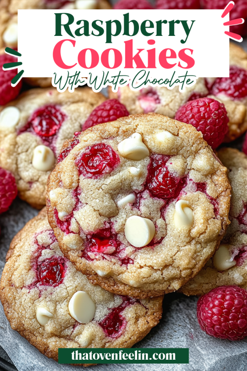 Raspberry and White Chocolate chips Cookie - That Oven Feelin