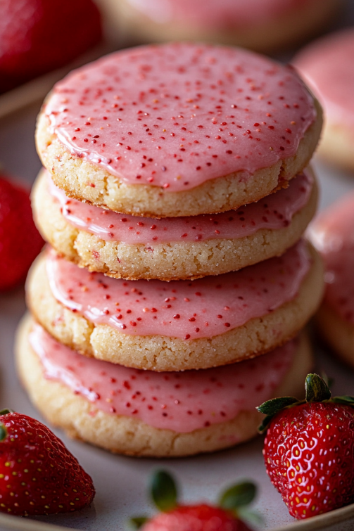 Strawberry Shortbread Cookies - That Oven Feelin