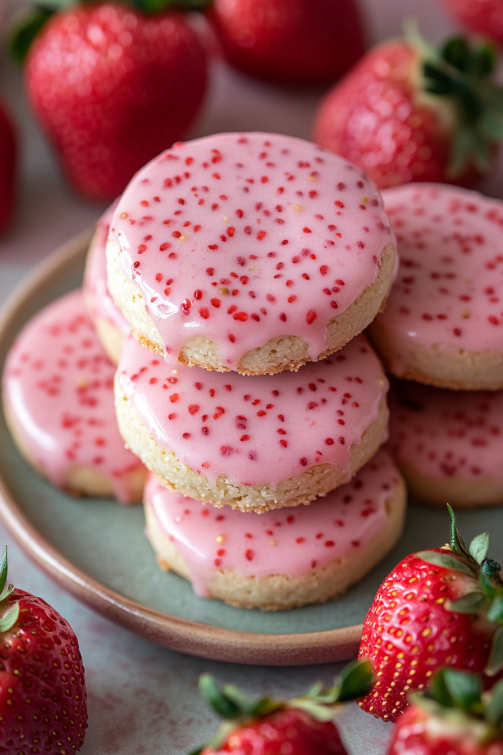Strawberry Shortbread Cookies - That Oven Feelin