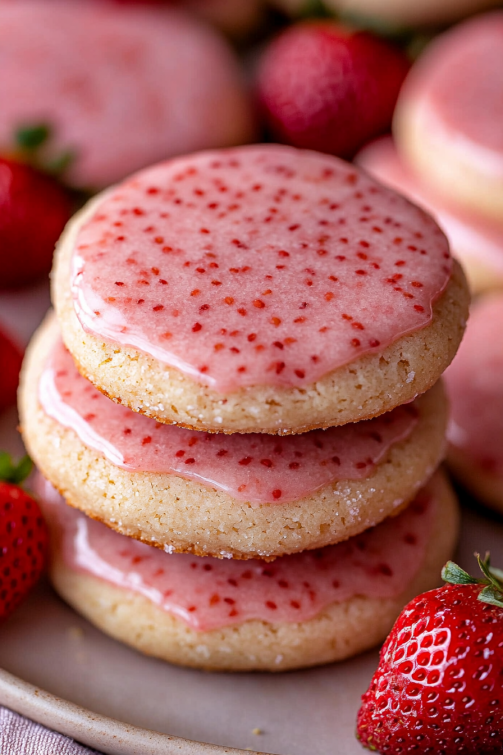 Strawberry Shortbread Cookies - That Oven Feelin