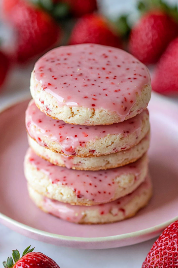 Strawberry Shortbread Cookies - That Oven Feelin