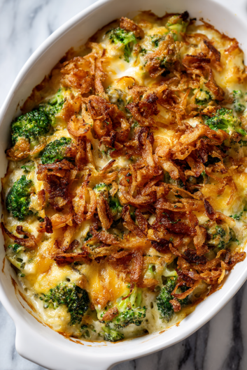 French Onion Broccoli Cheese Casserole - That Oven Feelin