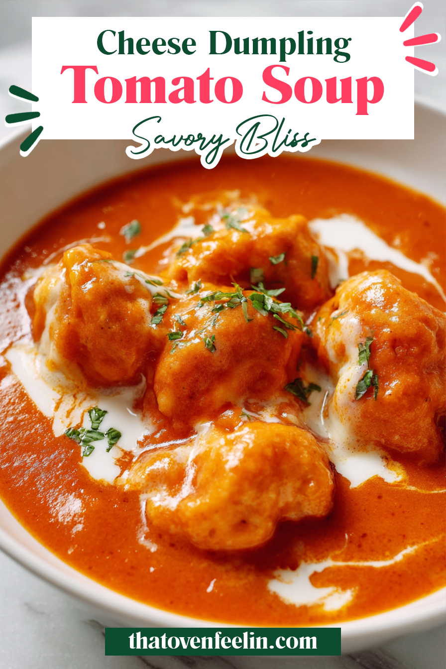 Cheese Dumpling Tomato Soup - That Oven Feelin
